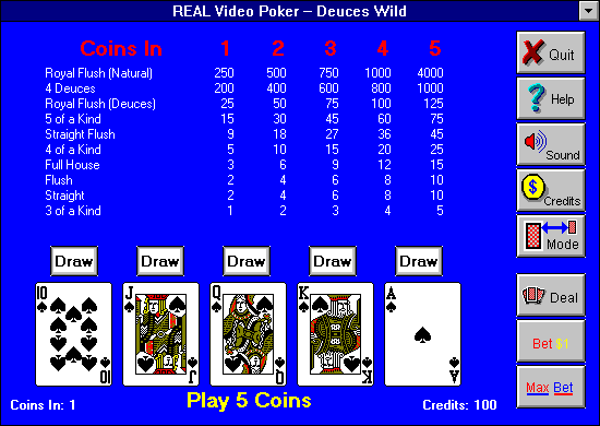 Real Video Poker - Old Games Download